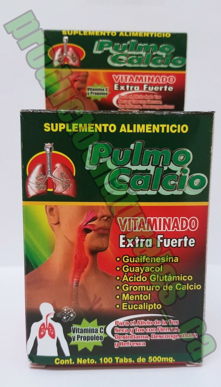 Pulmo Calcio Vitaminado 100%Natural Solucion para la Tos Cont. 100 Tab ...