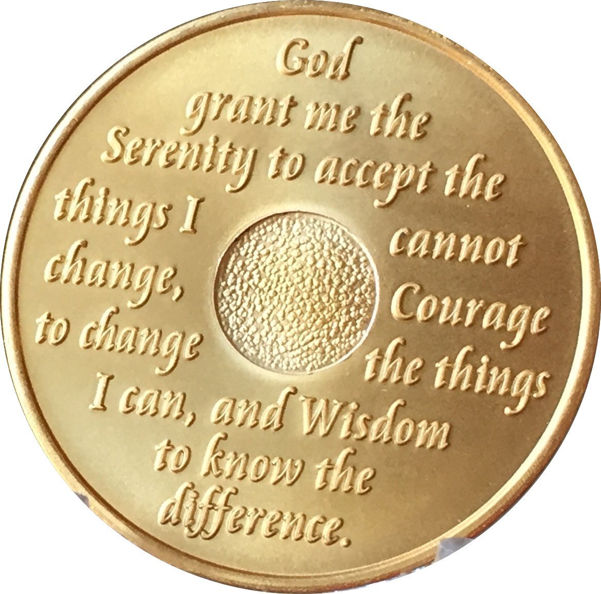 40 Year AA Medallion Green Gold Plated Sobriety Chip XL - Office Supplies