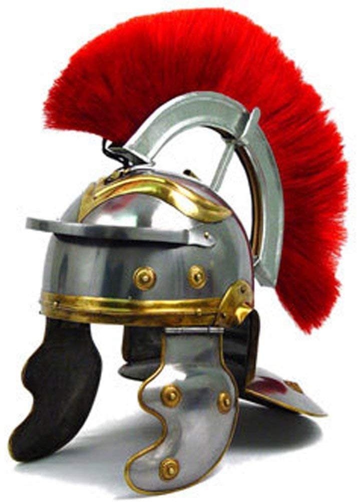 Roman Centurion Helmet w/Red Plume Armor Medieval Replica Helm Soldier ...