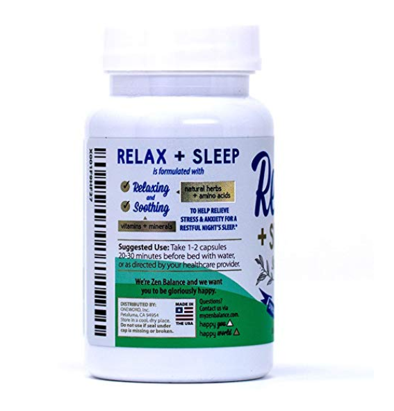 Sleeping Pills - Relax + Sleep - Stress & Anxiety Relief Zen Balance 30 ...