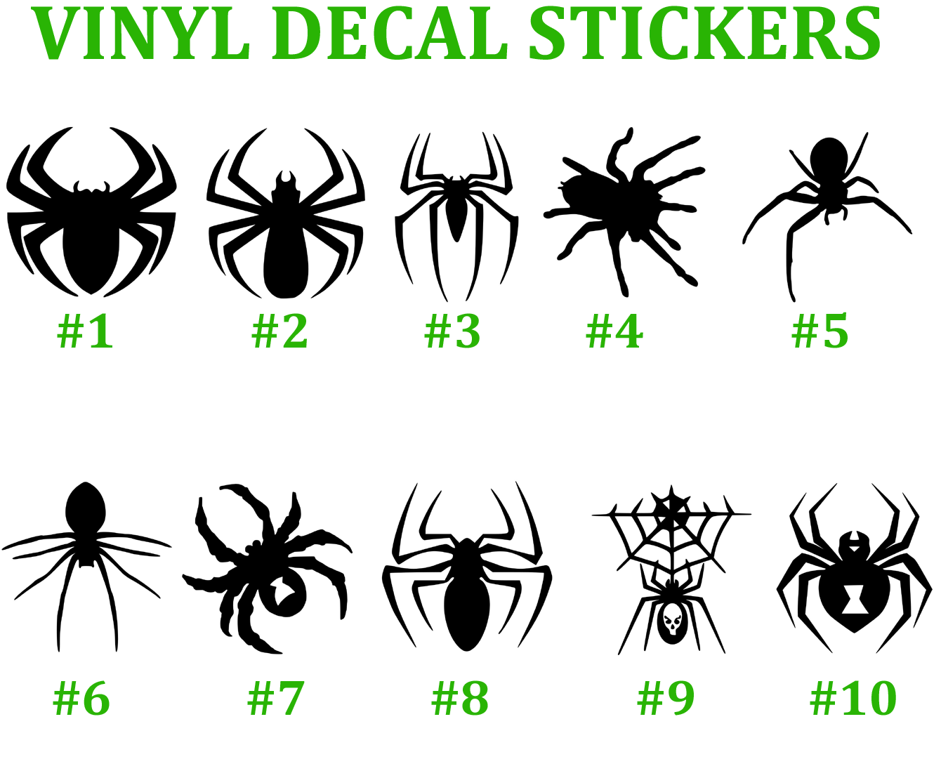 Spiders Vinyl Decal Sticker Car Window Art Tarantula Brown Recluse ...