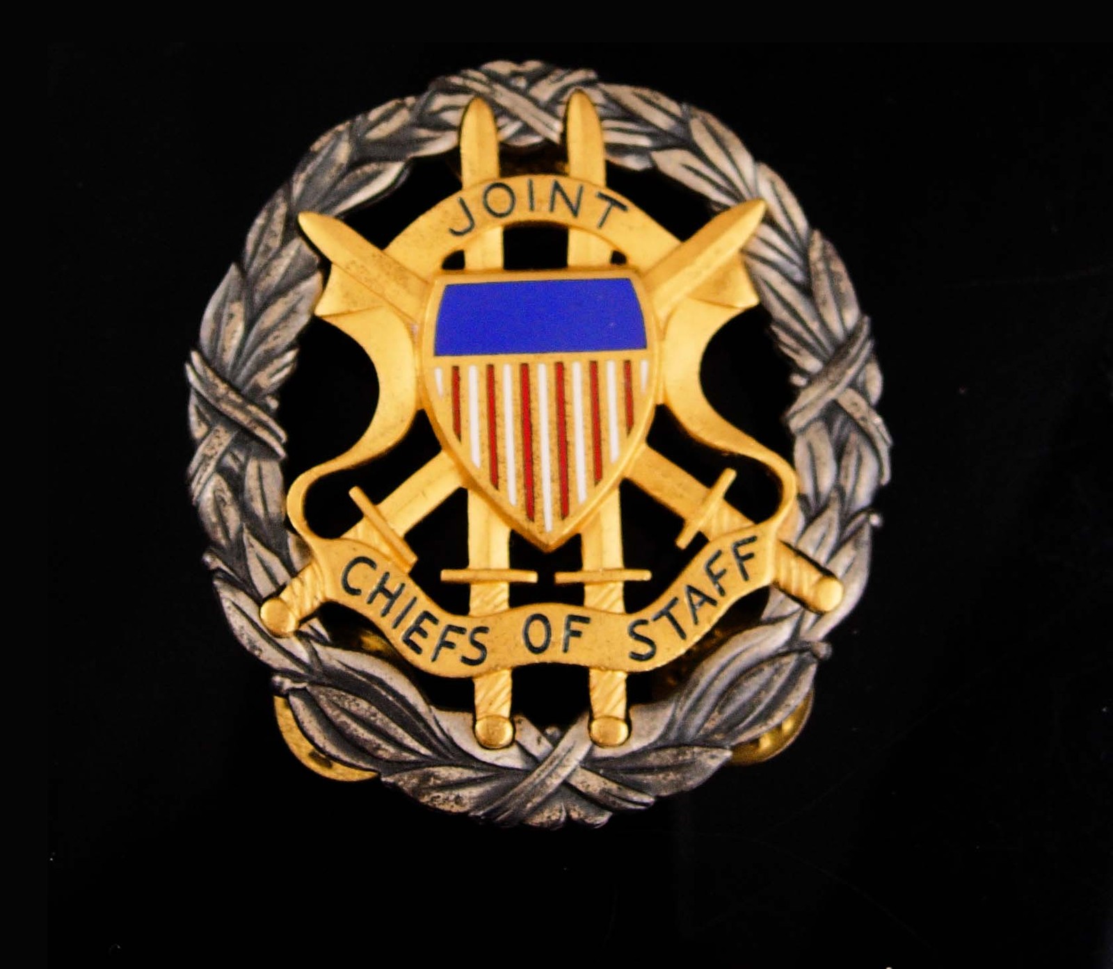 Sterling Joint Chiefs Of Staff Badge, Vintage silver Military Wreath, N ...