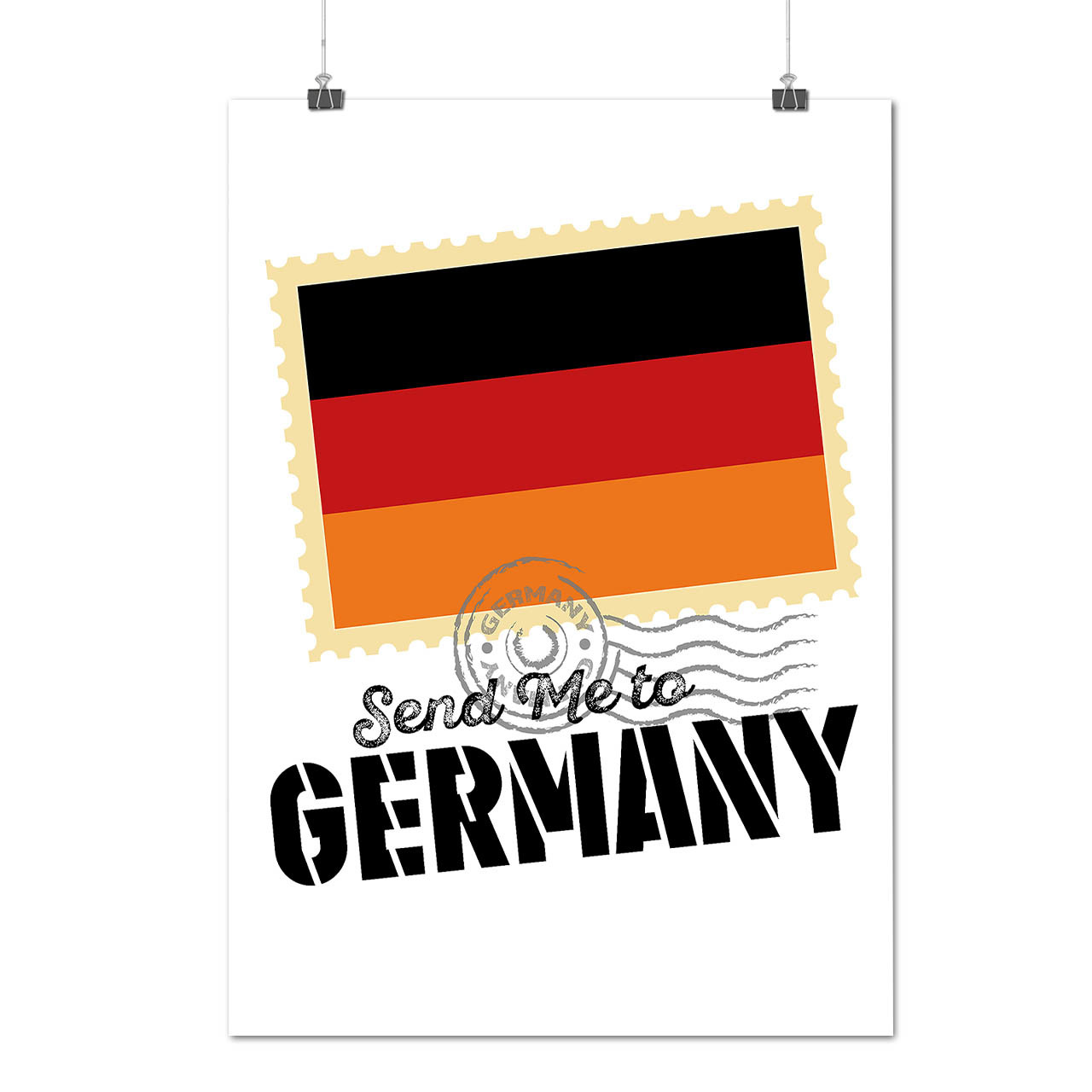 Germany Trip Flag Holiday World Map Matte/Glossy Poster A0 A1 A2 A3 A4 ...
