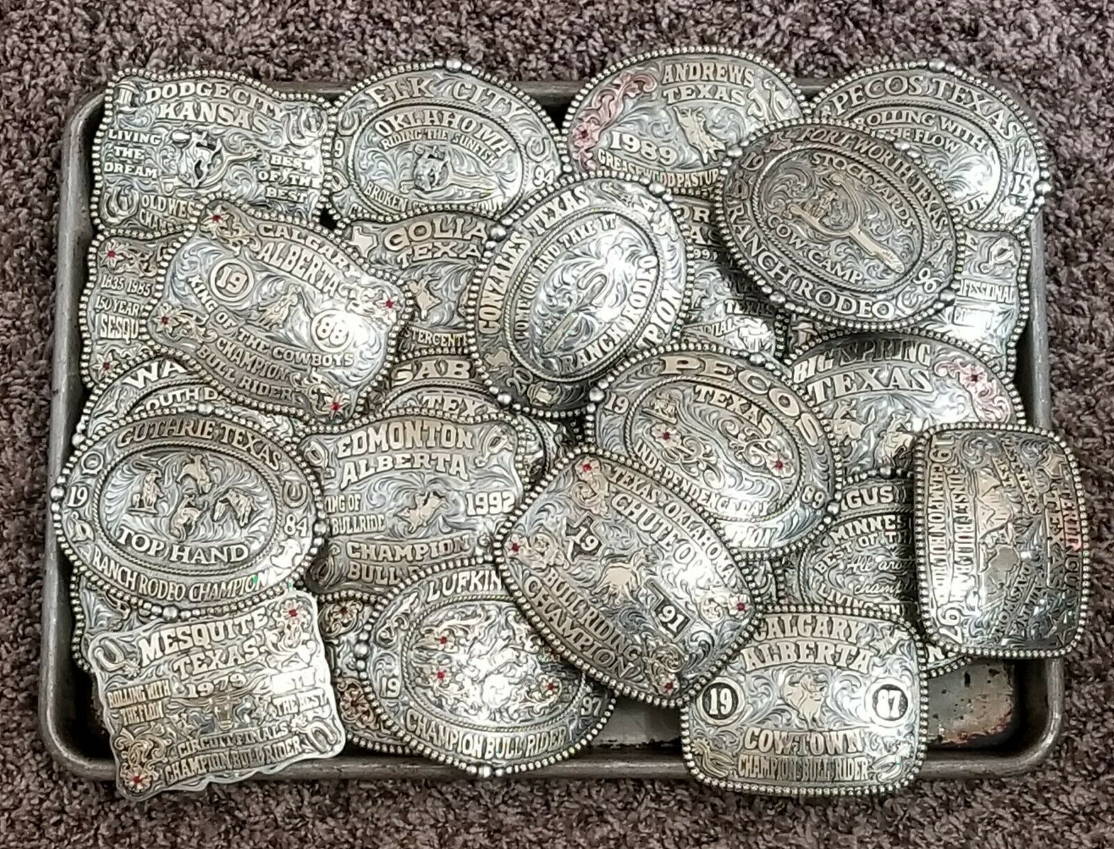 2003 RODEO TROPHY BELT BUCKLE~FORT WORTH TEXAS BULL RIDING CHAMPION ...