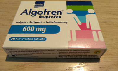 Ibuprofen 600mg (Algofren brand) for pain and fever relief. 20 tabs ...