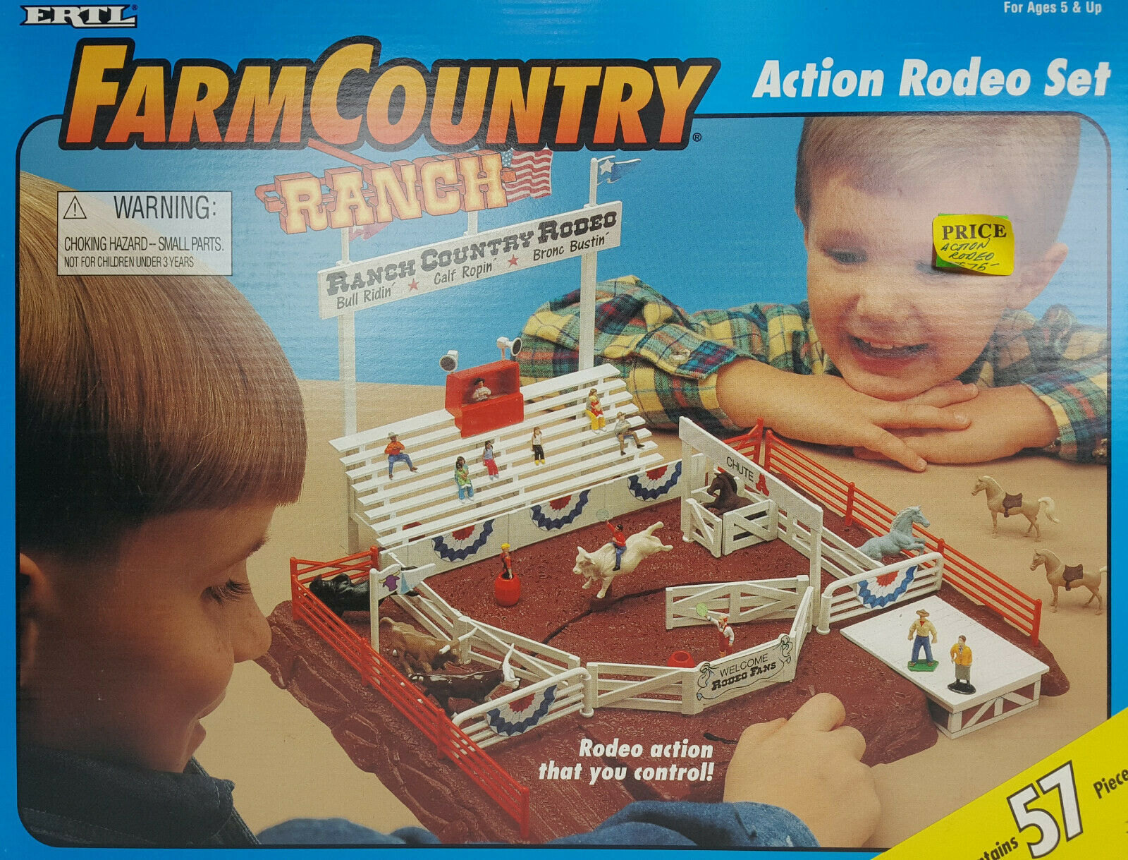 Action Rodeo Set Ertl Farm Country Ranch Rodeo Play Set 1995 Vintage ...