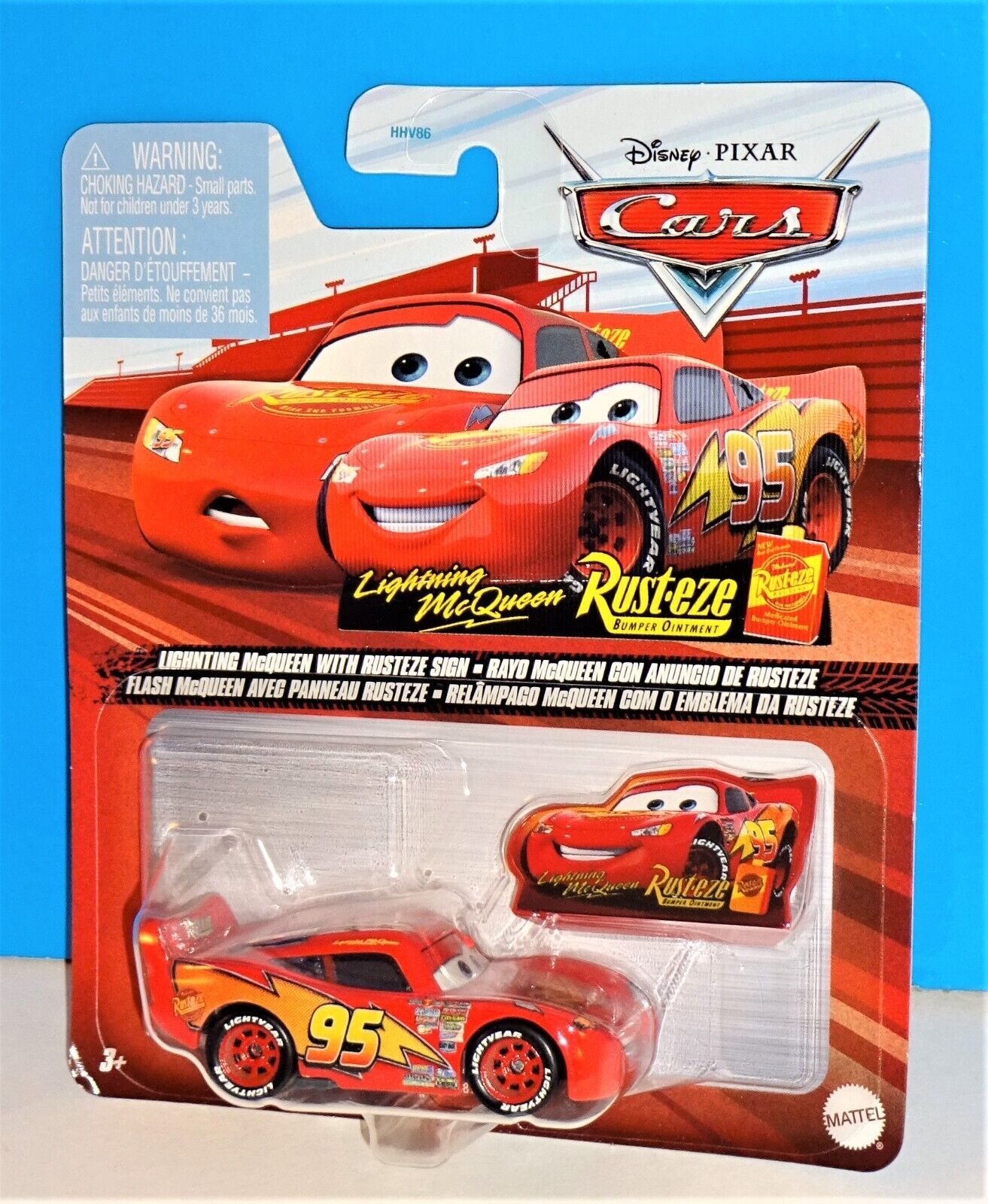 Disney Pixar CARS Lightning McQueen Rust-eze w/ Rusteze Sign ...