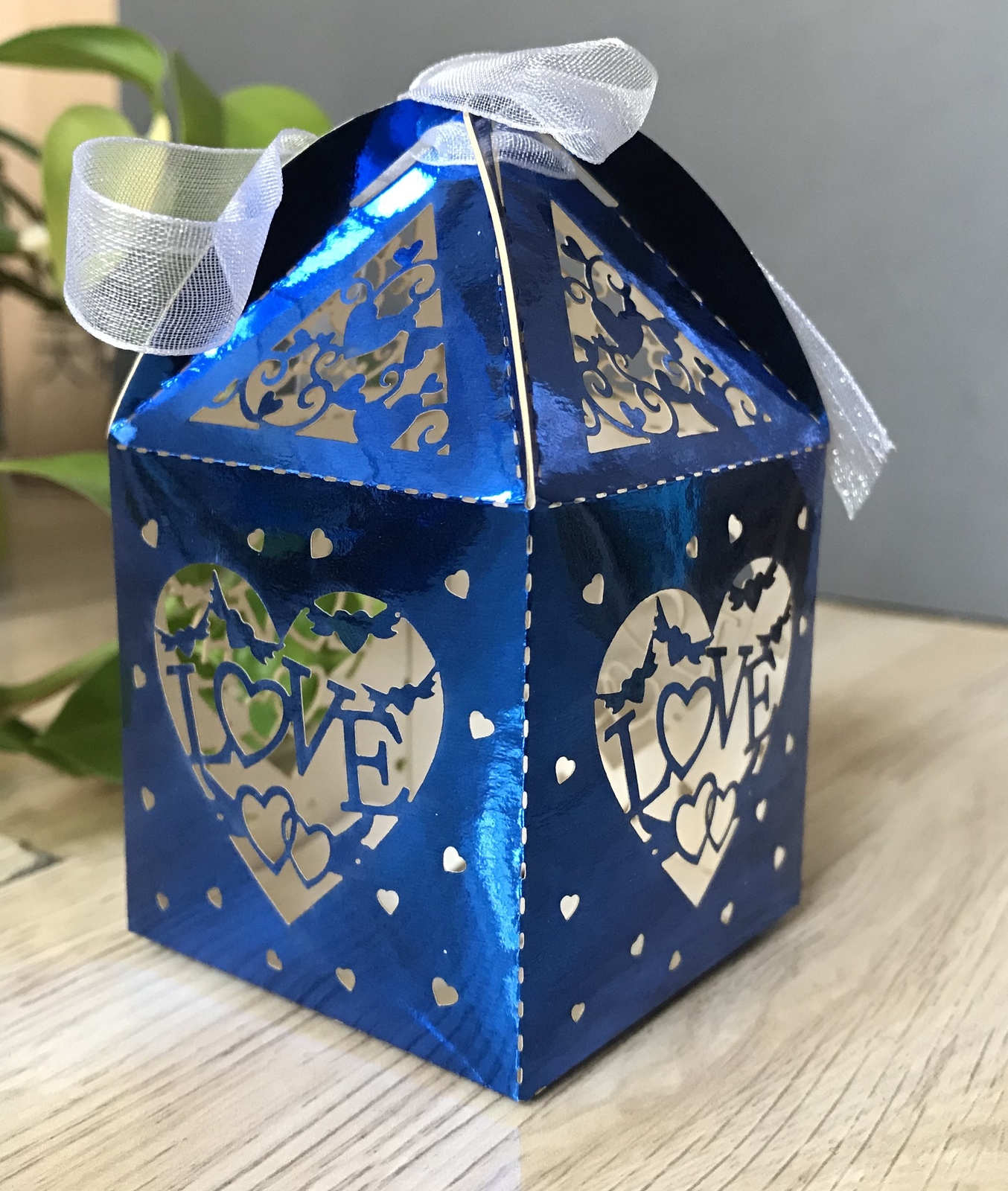 100pcs Metallic Navy blue Favor Boxes with and similar items