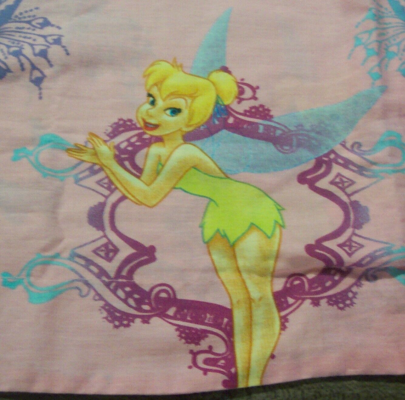 WALT DISNEY Pink Tink Tinkerbell Fairy Pink SHAM PILLOW CASE - Bedding