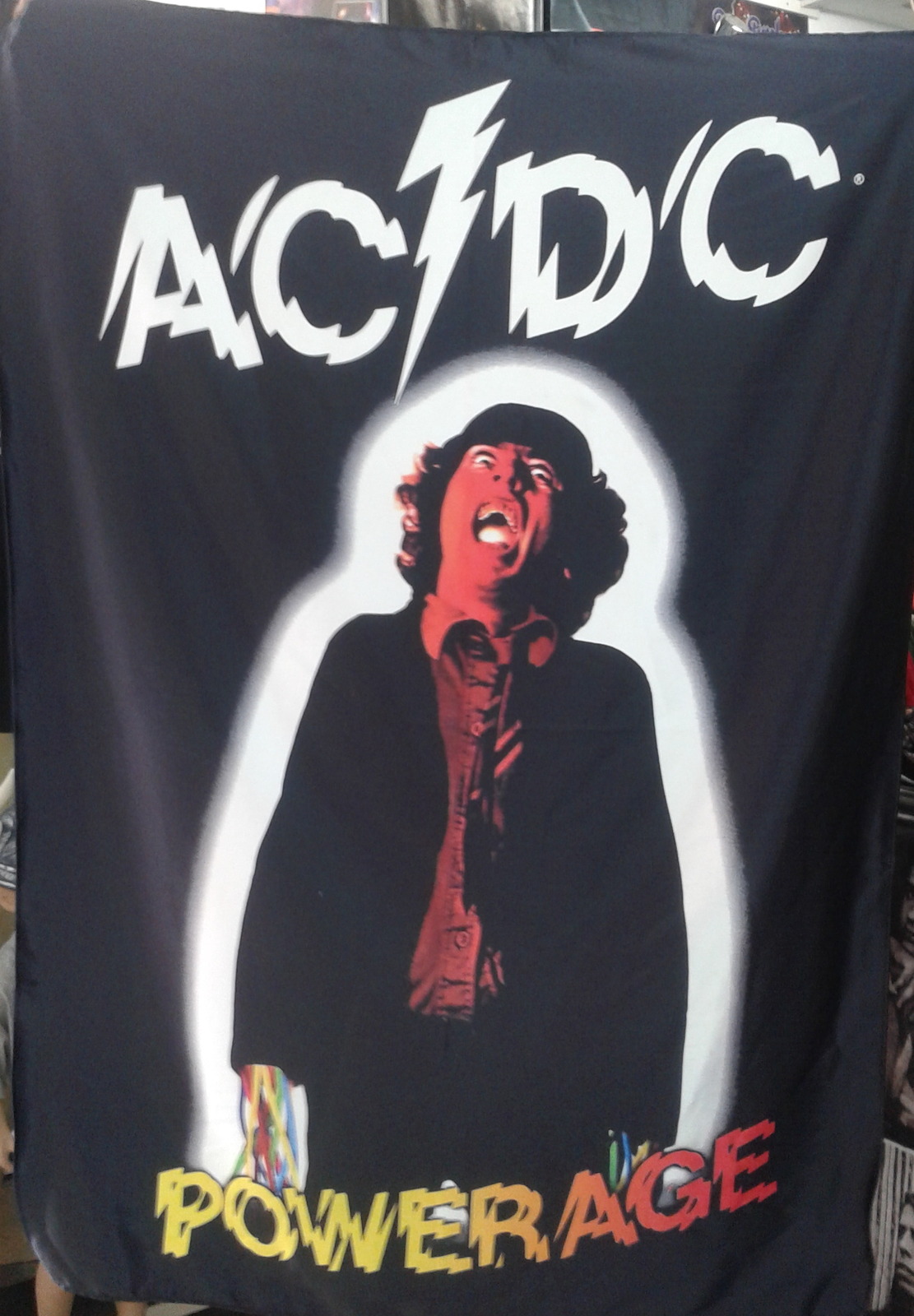 AC/DC Powerage FLAG CLOTH POSTER BANNER CD Angus Young HEAVY METAL ...