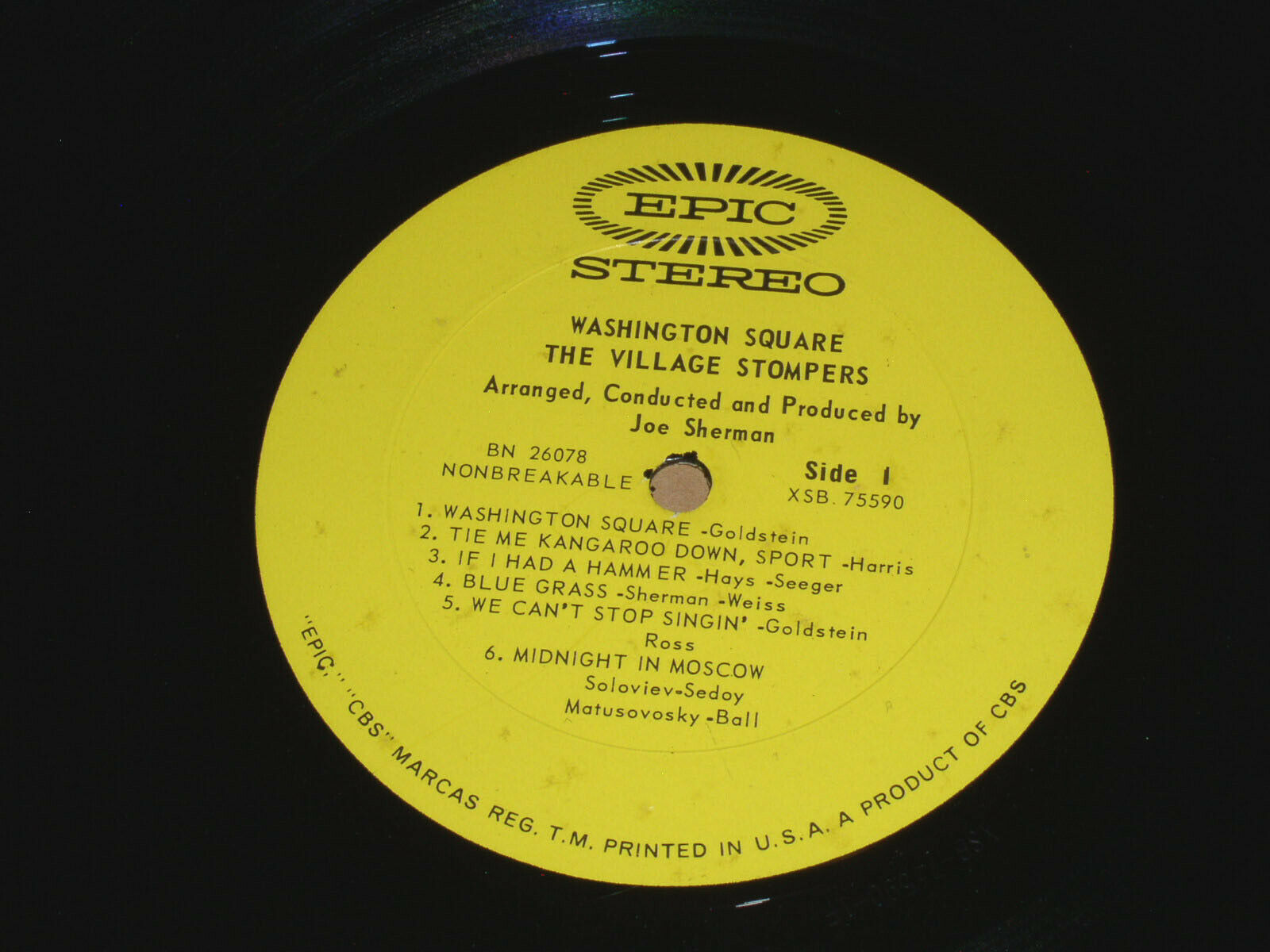 The Village Stompers Washington Square Vinyl Record Album Shrink Wrap ...