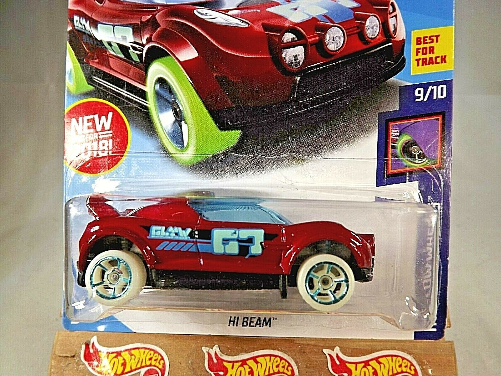 2018 Hot Wheels 162 Glow Wheels 910 Hi Beam Red Wglow In Dark Wheel Blueoh5sp Contemporary
