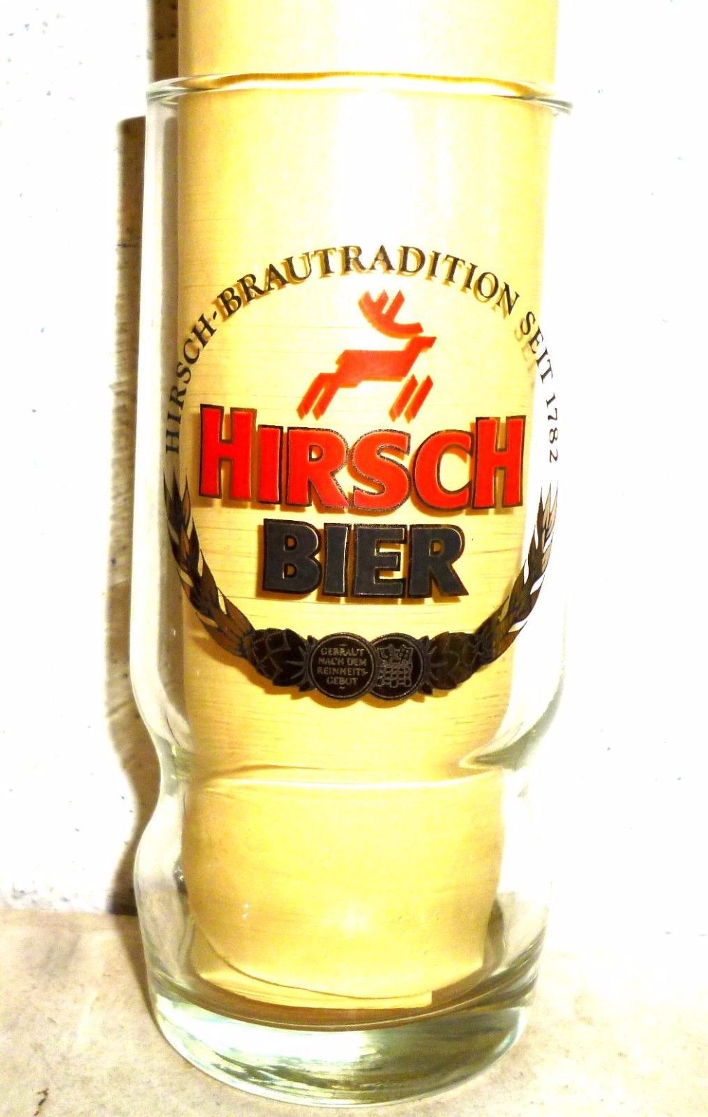 2 Hirsch Bier Wurmlingen German Beer Glasses - Germany