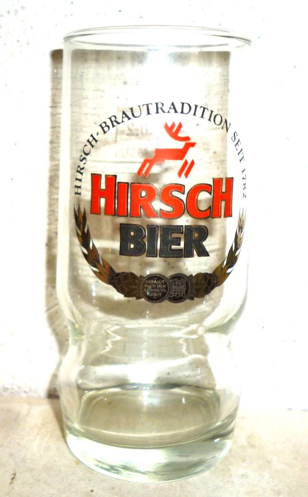 2 Hirsch Bier Wurmlingen German Beer Glasses - Germany