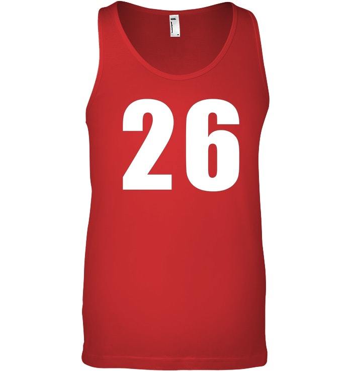 Jersey Number 26 Baseball Football Soccer Basketball Tank Top - T ...