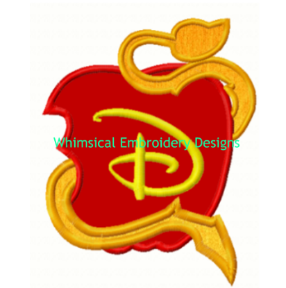 Descendants Apple Machine Embroidery Applique Design INSTANT DOWNLOAD ...