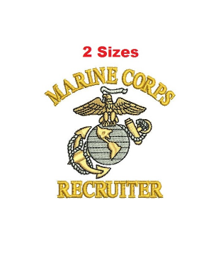 USMC Marine Corps Recruiter Digitized filled embroidery design Digital ...