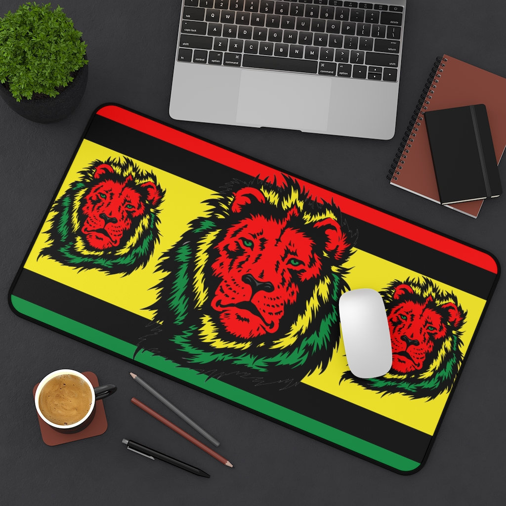 Lion Rasta Color Desk Mat-Jamaica-Bob Marley-Mouse Pad-Large Mouse Pad ...