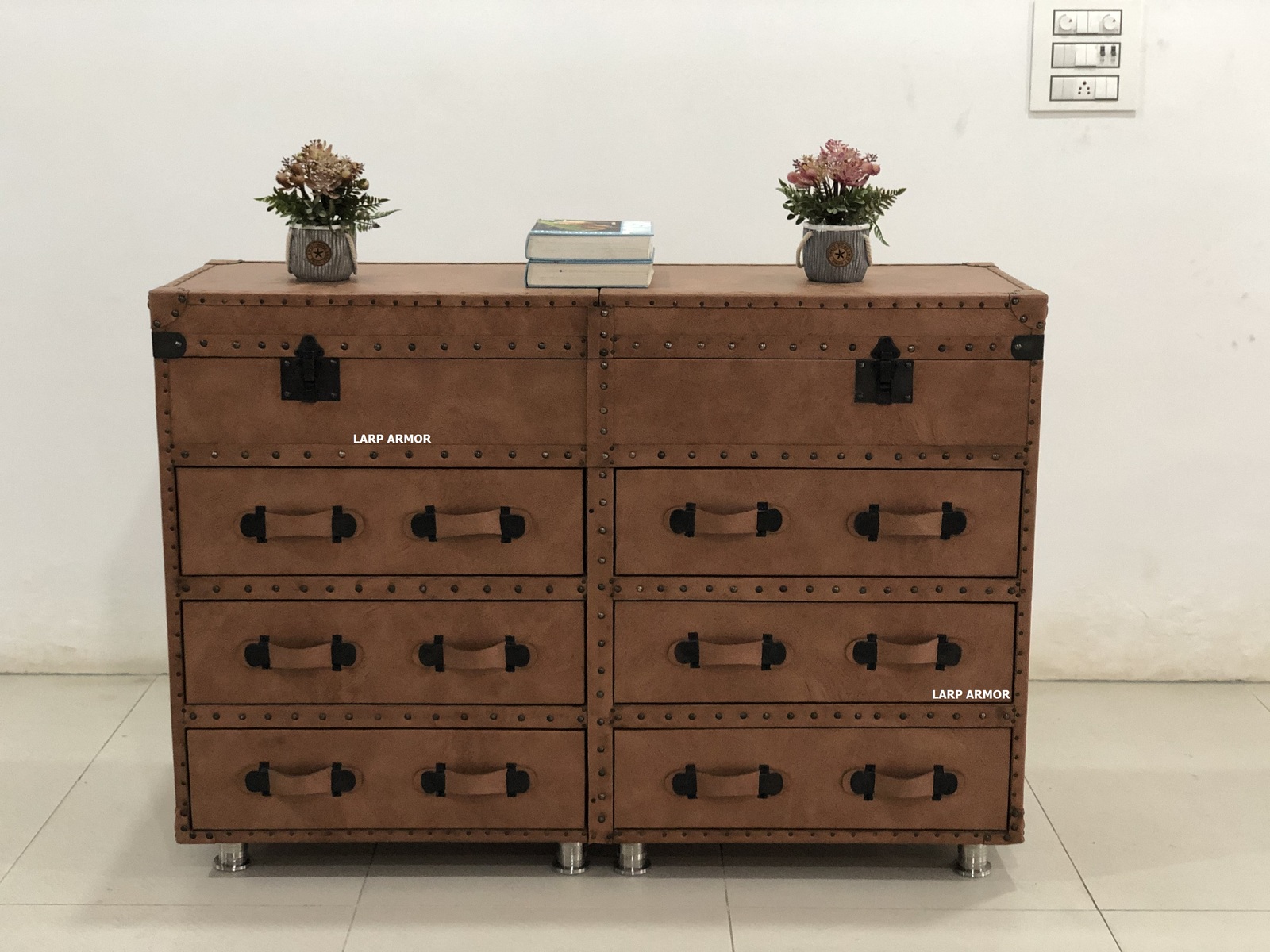 NauticalMart Mayfair Steamer Trunk 6-Drawer Double Chest - Vintage ...