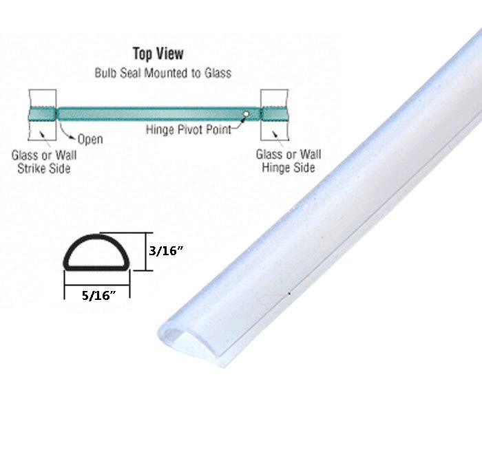 CRL Frameless Shower Door Translucent Silicone Bulb Seal - 95 in long ...