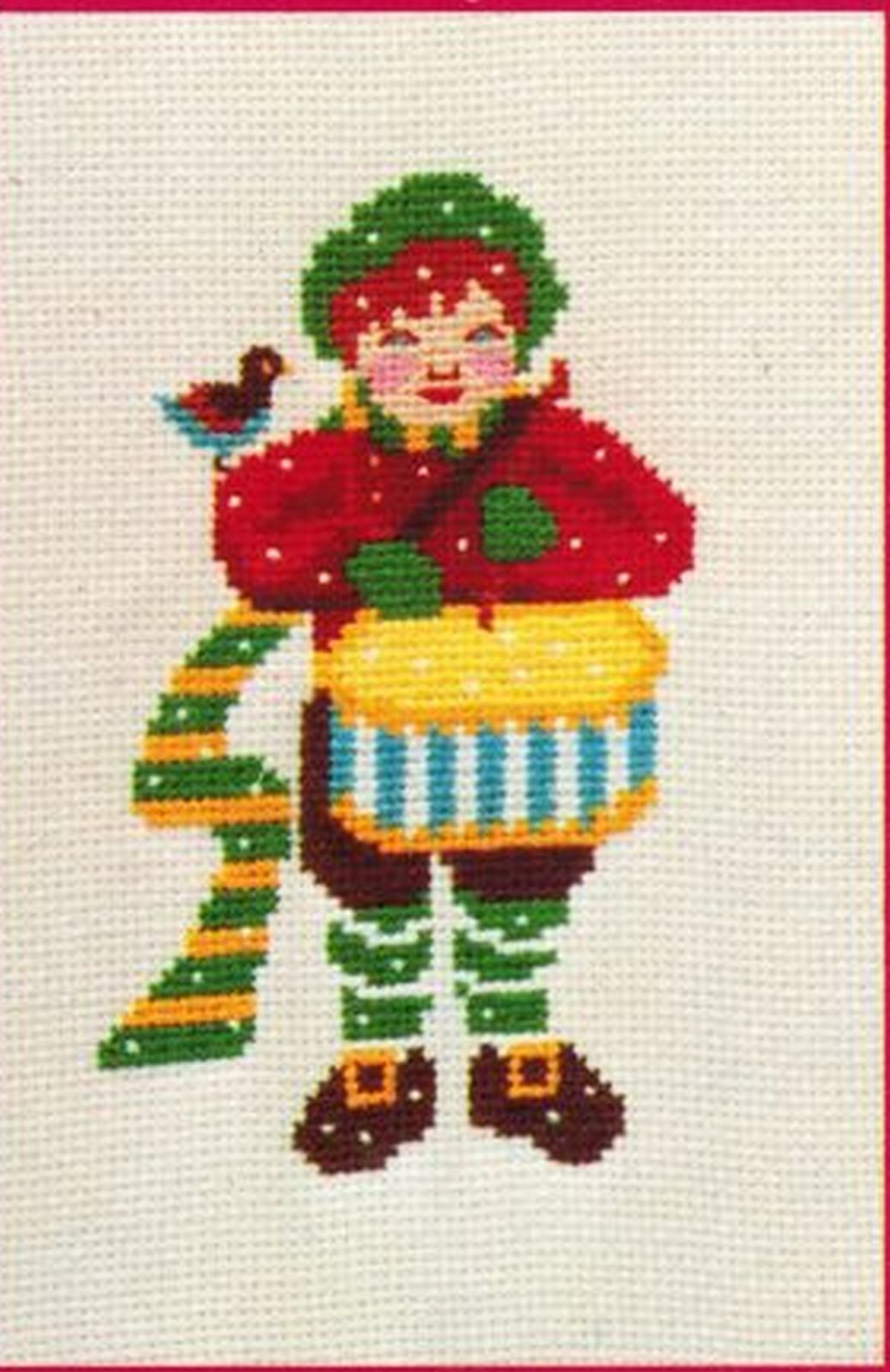 1981 Cross Stitch Iron-On Christmas Transfers Santa Skater Stocking ...