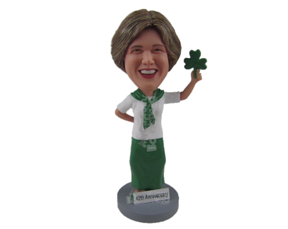 Custom Bobblehead Saint Patrick Irish Leprechaun Woman Wearing Formal ...