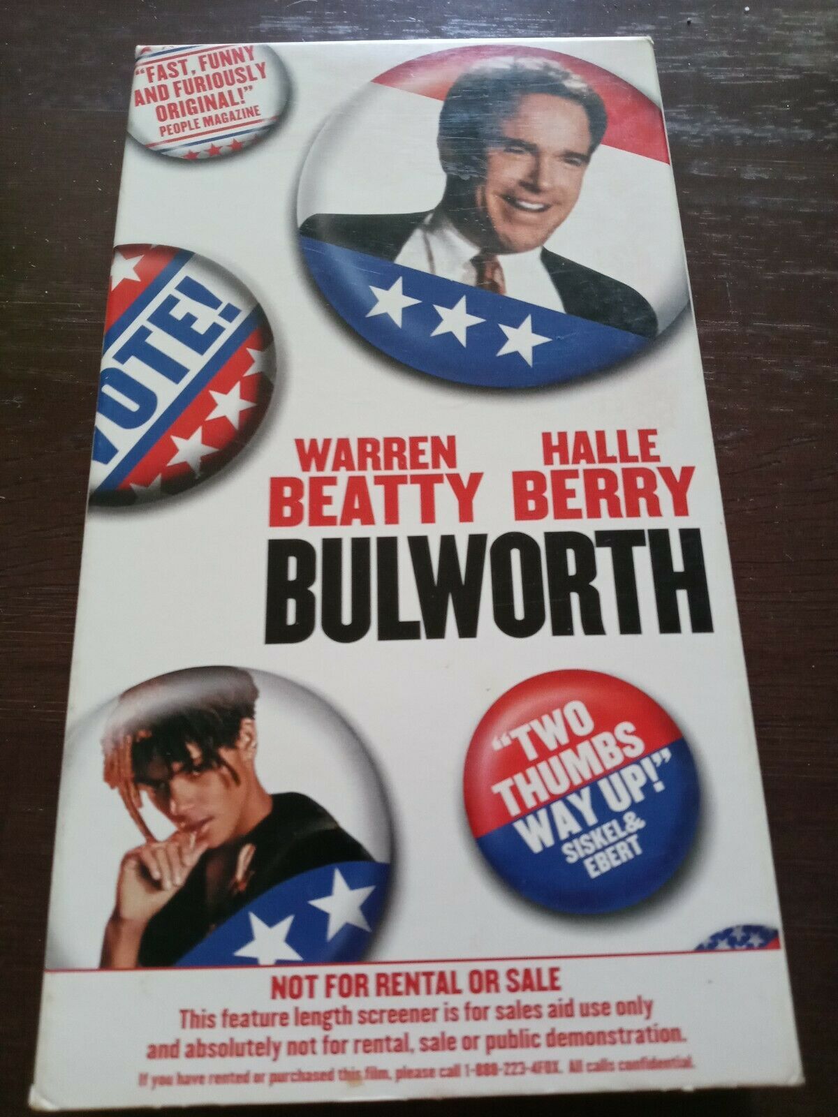 Bulworth (VHS, 1999) Warren Beatty, Halle Berry promotional copy - VHS ...