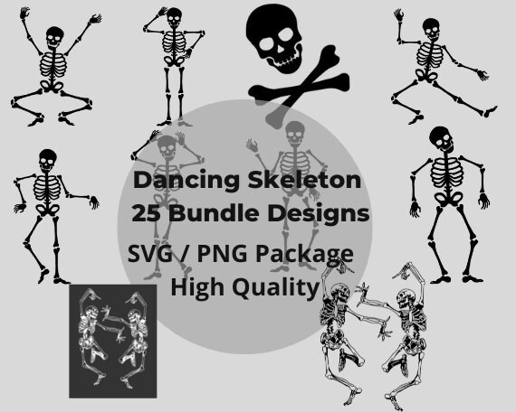 Skeleton Svg, Skeleton svg Bundle, Dancing Skeletons SVG, Halloween Svg ...