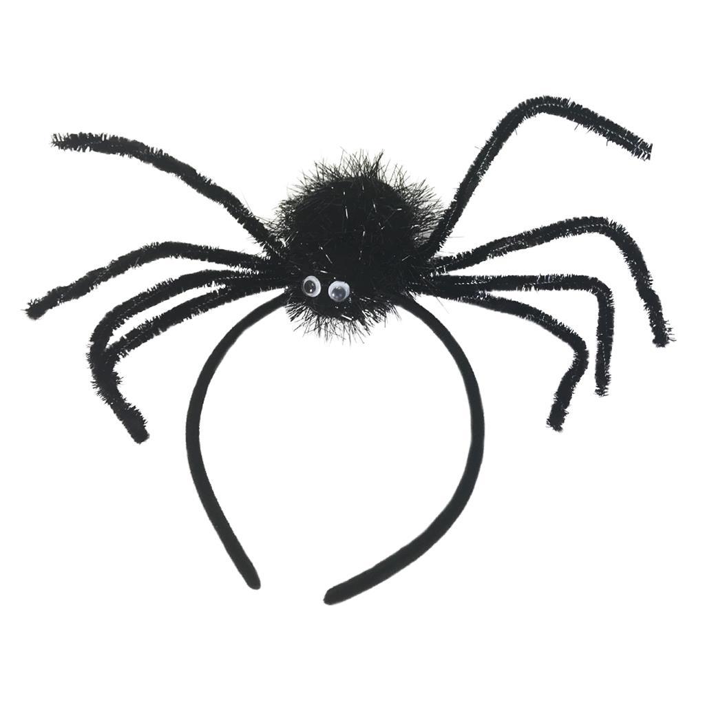 Sequin Creepy Fur Spider Headband hair Head band accessory Halloween ...