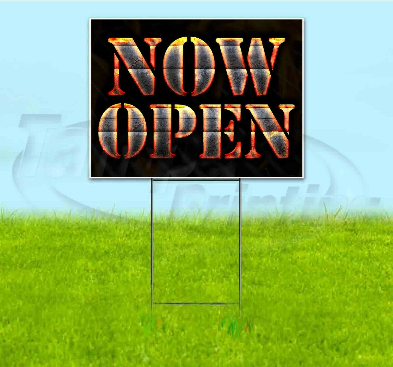 NOW OPEN 18x24 Yard Sign WITH STAKE Corrugated Bandit USA BUSINESS ...