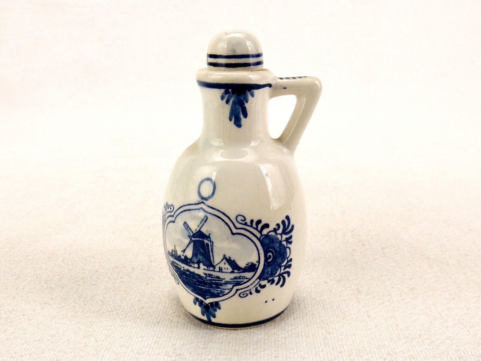 Vintage Delft Blue Porcelain Cruet Set w/Wood Tray, Oil & Vinegar, Cork ...
