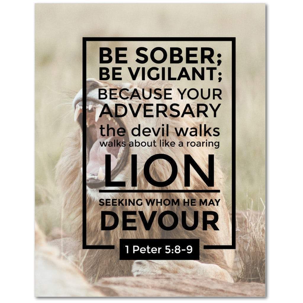 Be Sober 1 Peter 5 8 9 Bible Verse Printed On Ready To Hang Stretched be-sober-1-peter-5-8-9-bible-verse-printed-on-ready-to-hang-stretched
