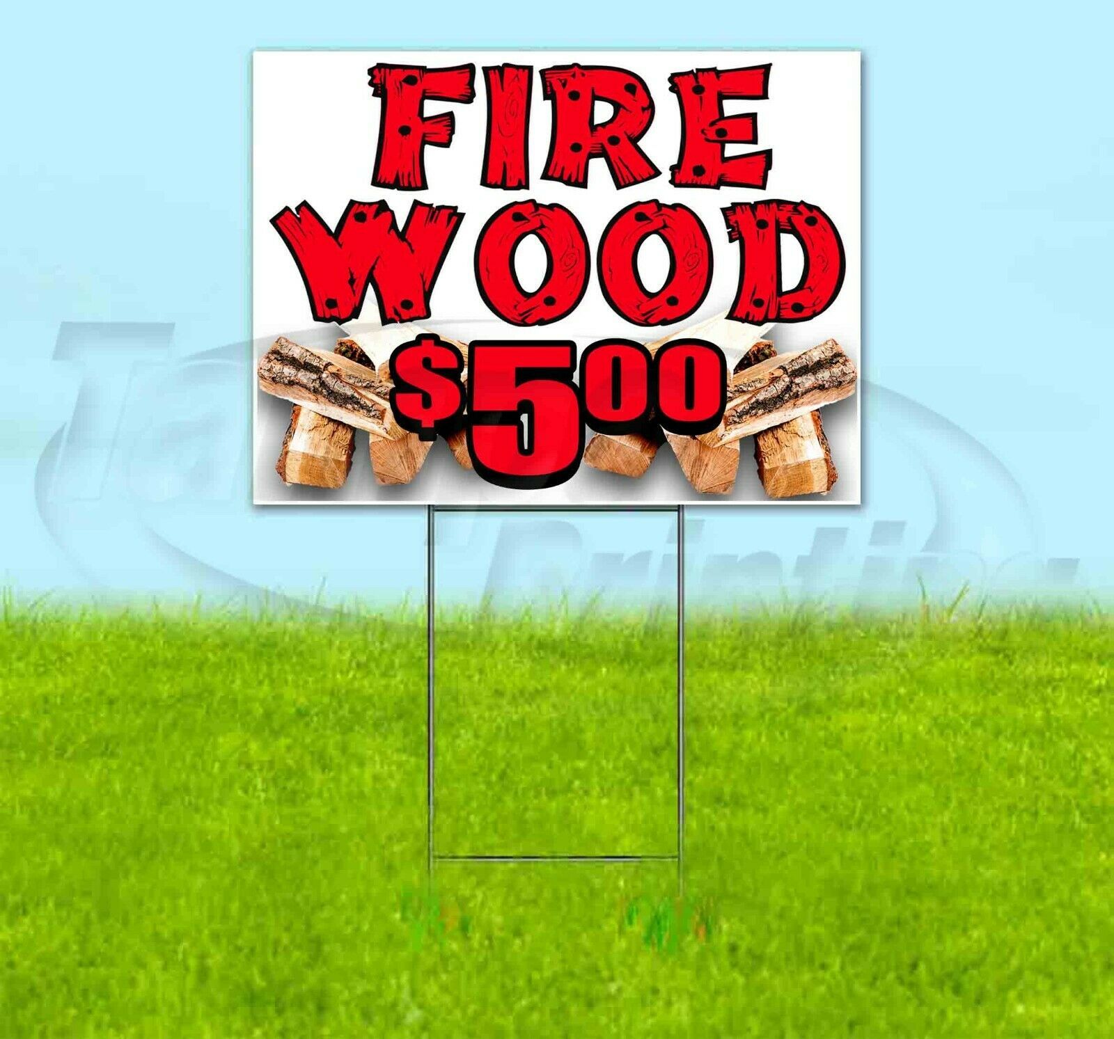FIREWOOD $5 Yard Sign Corrugated Plastic Bandit Lawn Decorations USA ...