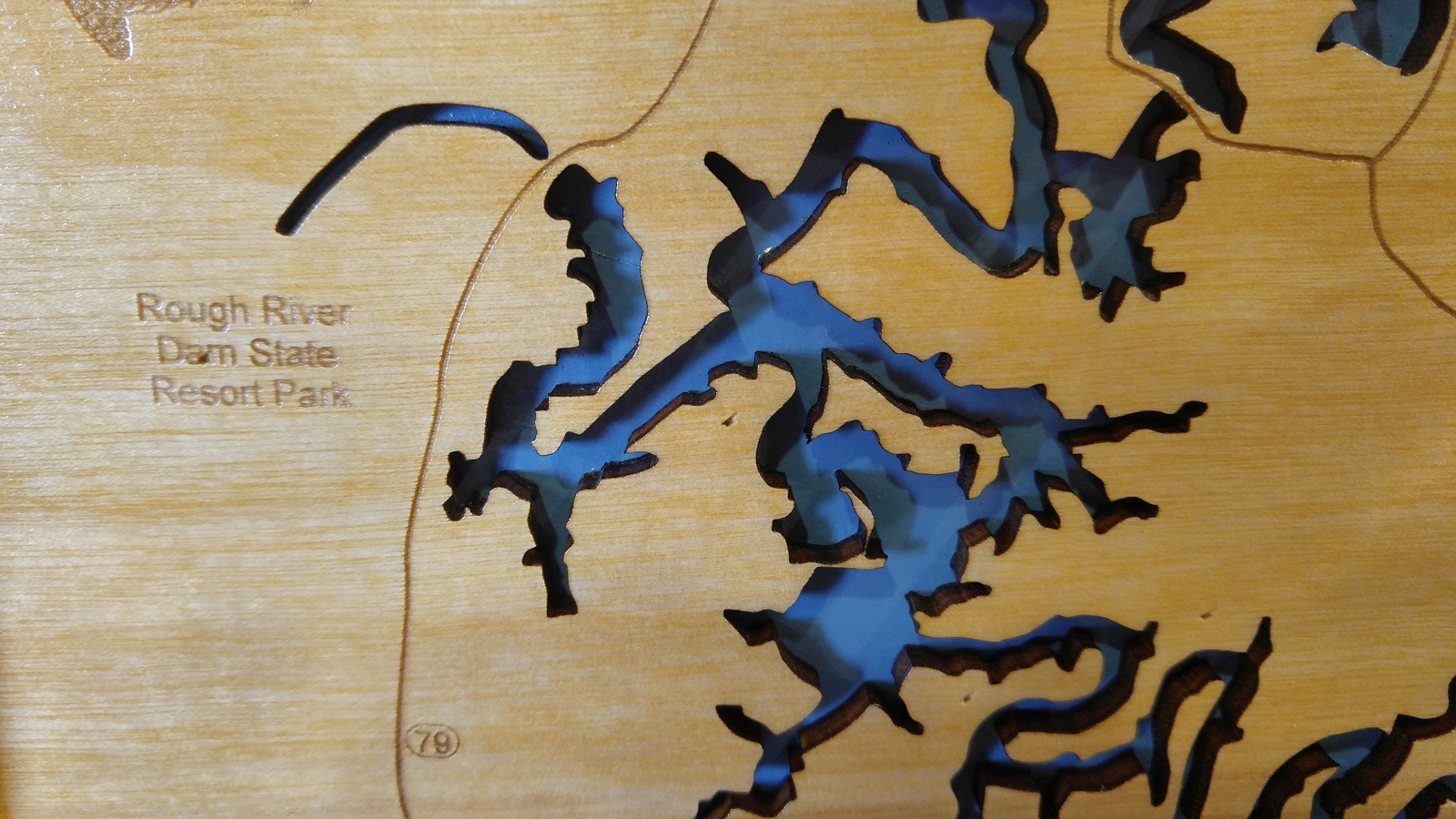 Wood Laser Cut Map of Rough River Lake and 50 similar items