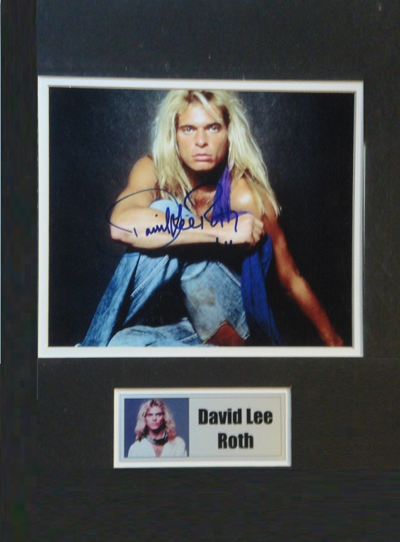 DAVID LEE ROTH SIGNED PHOTO PLAQUE - Van Halen 12"x 16" w/COA - Photographs