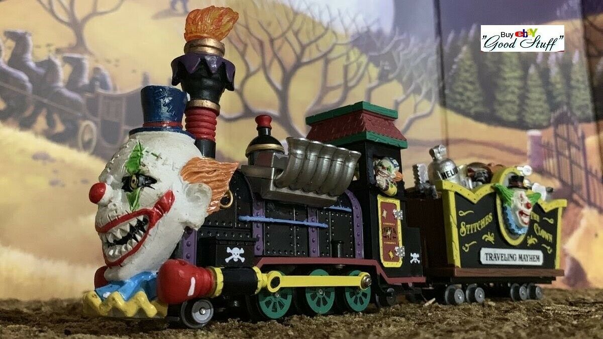 NEW 2019 Lemax Spooky Town Crazy Clown Express Train Set Halloween ...