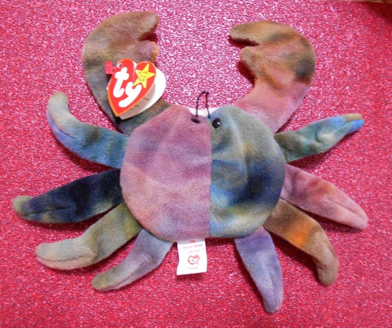 Ty "Claude the Crab" Beanie Baby Unique Color, Rare w/ Tag Errors ...