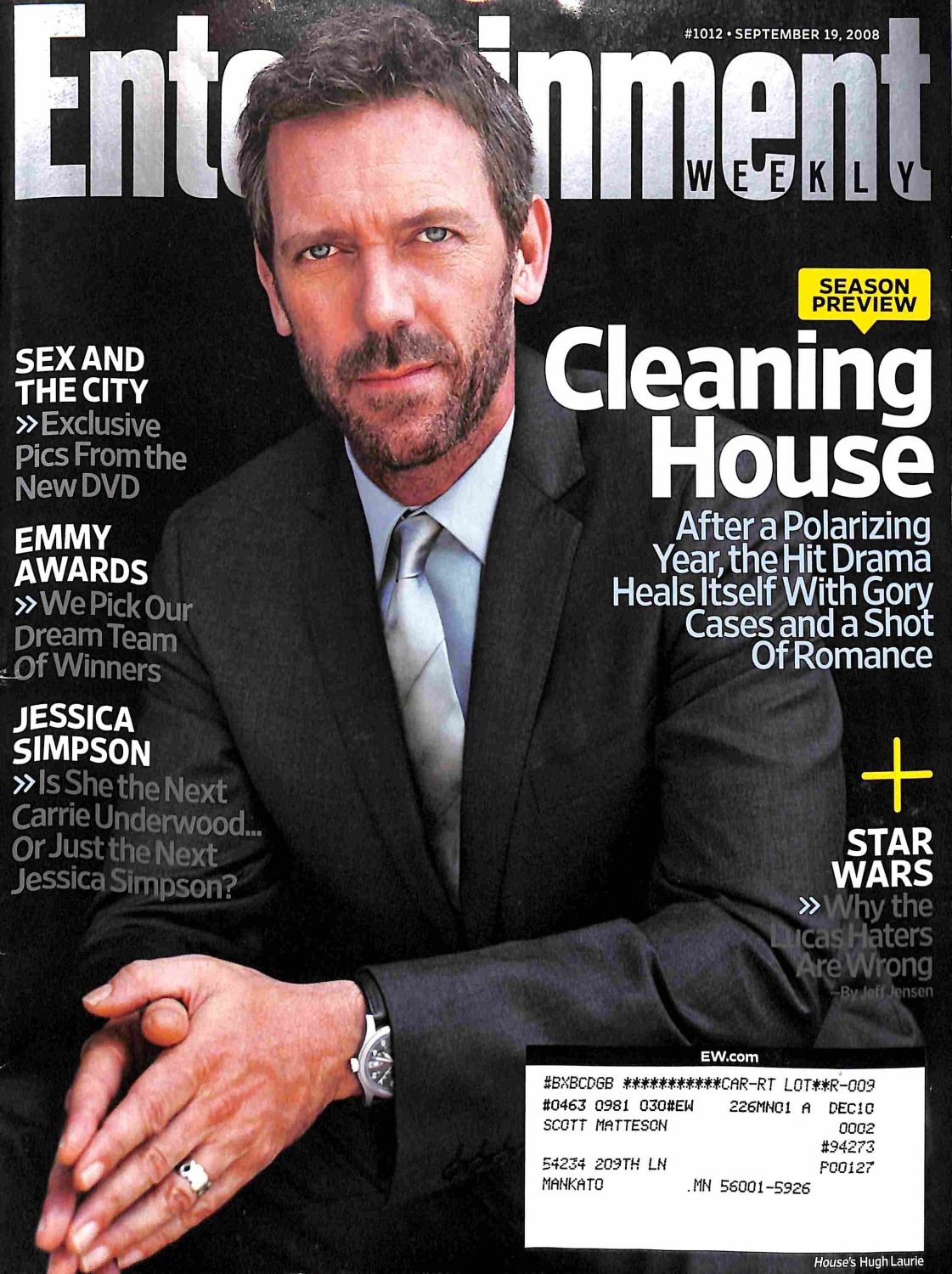 Entertainment Weekly, September 19 2008 - Magazine Back Issues