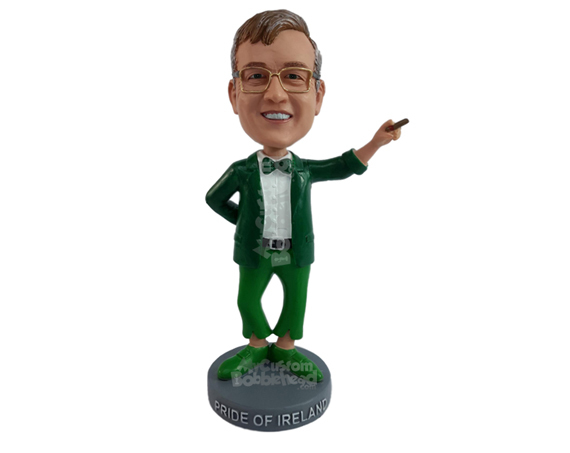 Custom Bobblehead Funny guy wearing Lucky custome smoking cigar wth ...