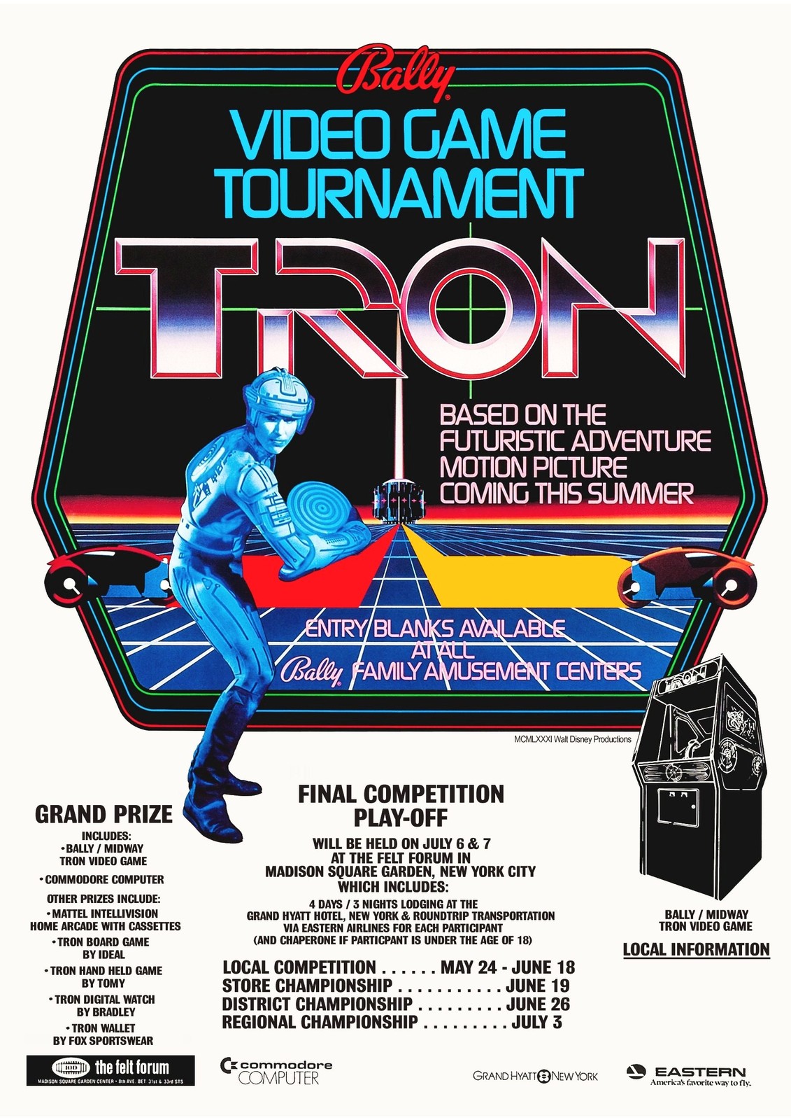 Tron 24 x 34 1981 Promotional Video Arcade Game Contest Poster - Sci-Fi ...
