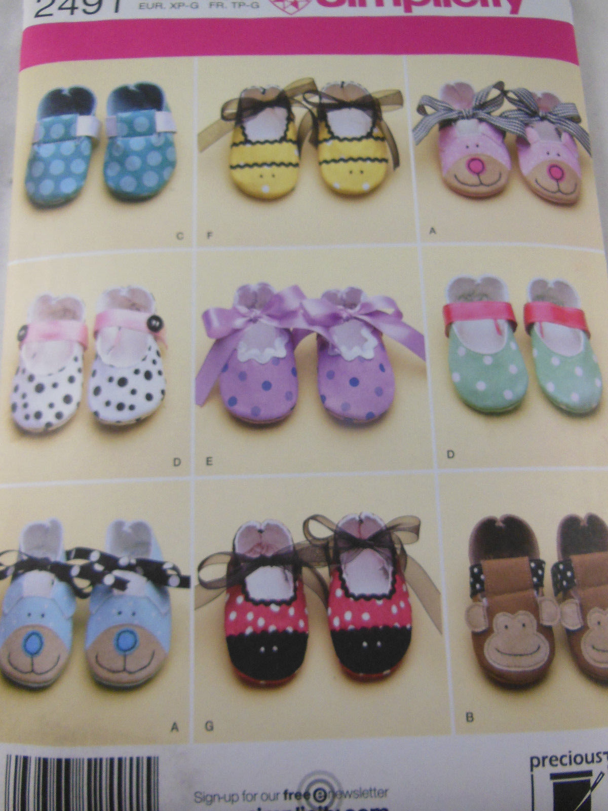 Simplicity 2491 Baby Shoes Booties Monkey and 30 similar items