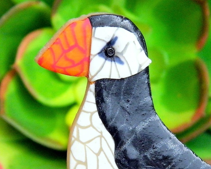 Puffin Bird Brooch Pin Polymer Clay Alaskan Artist Jacqui Ertischek ...