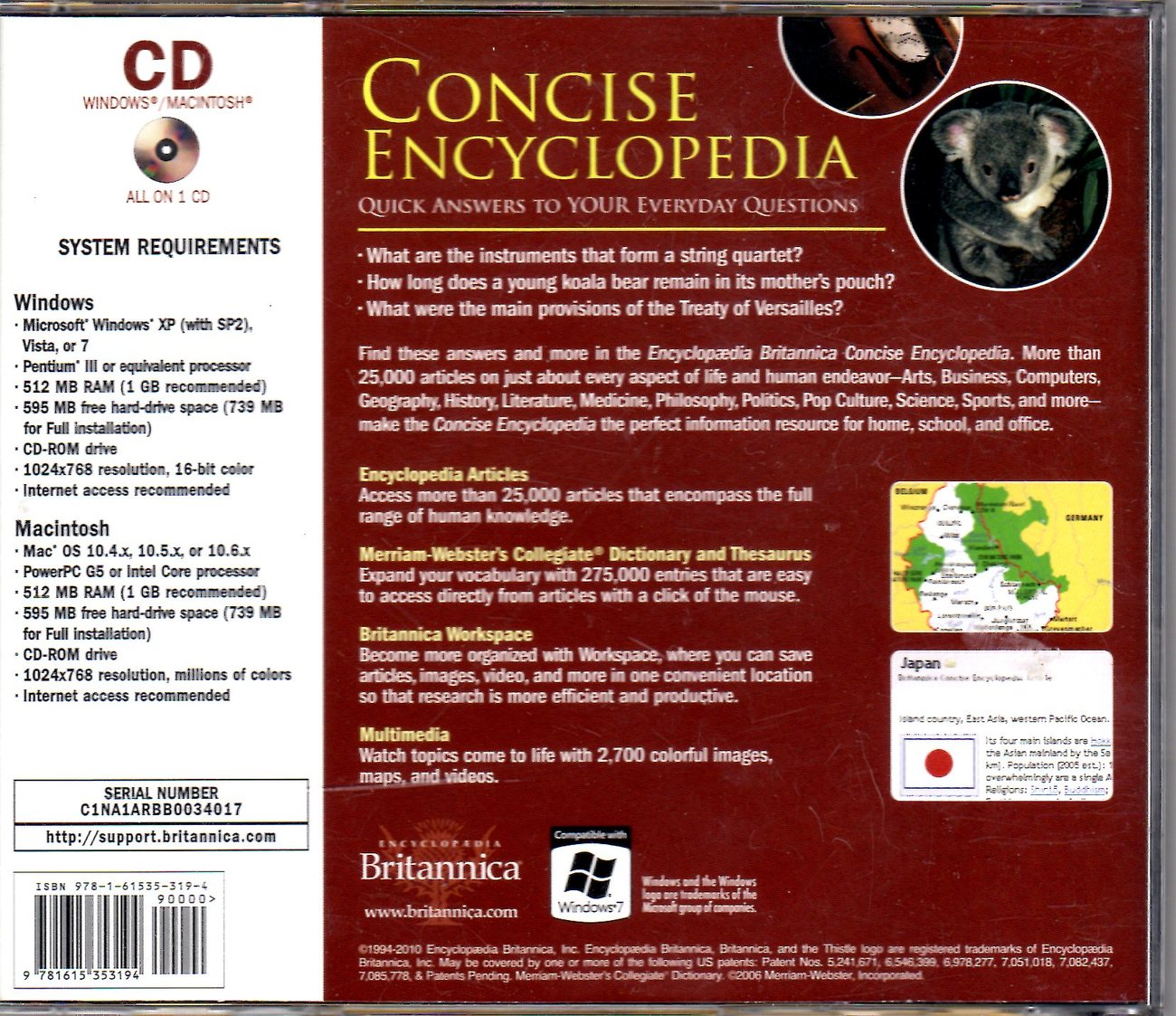 Britannica Encyclopedia - PC Software - Education, Language, Reference