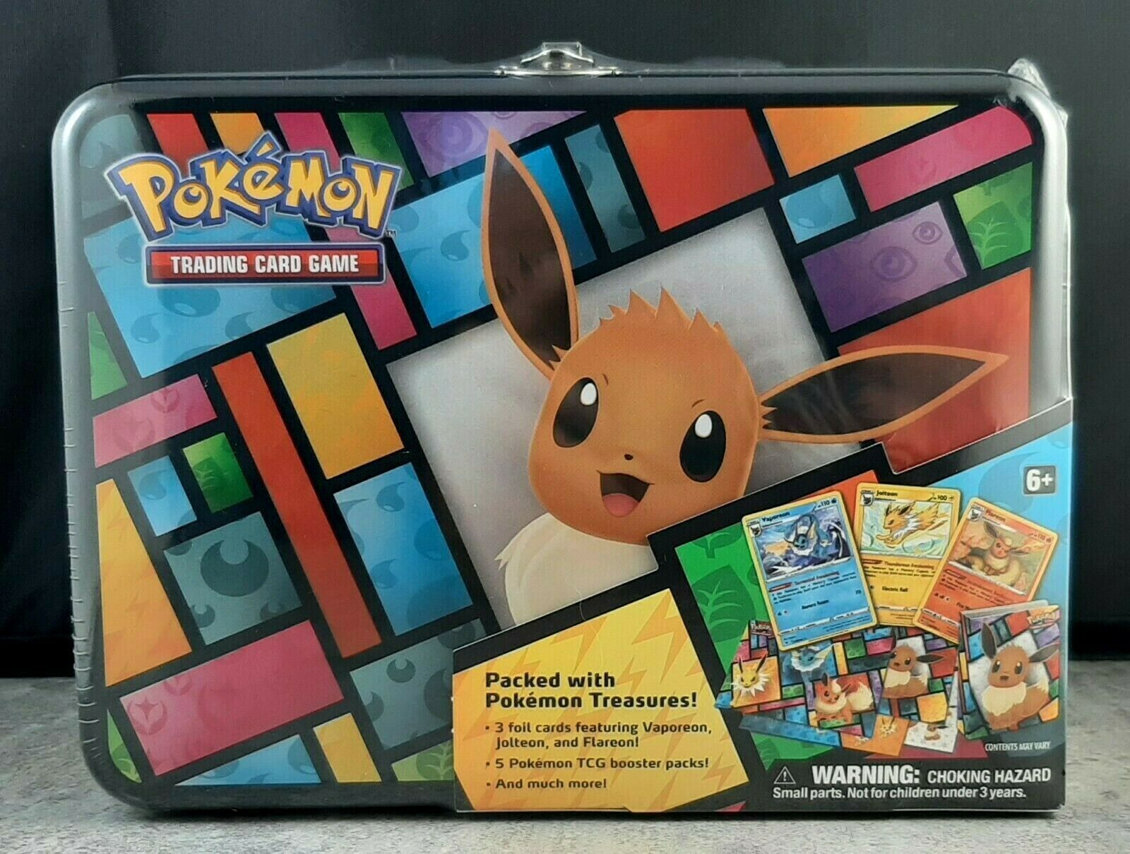 Pokemon Eevee Treasure Chest Eeveelution Collectible Lunchbox Tin Sword ...