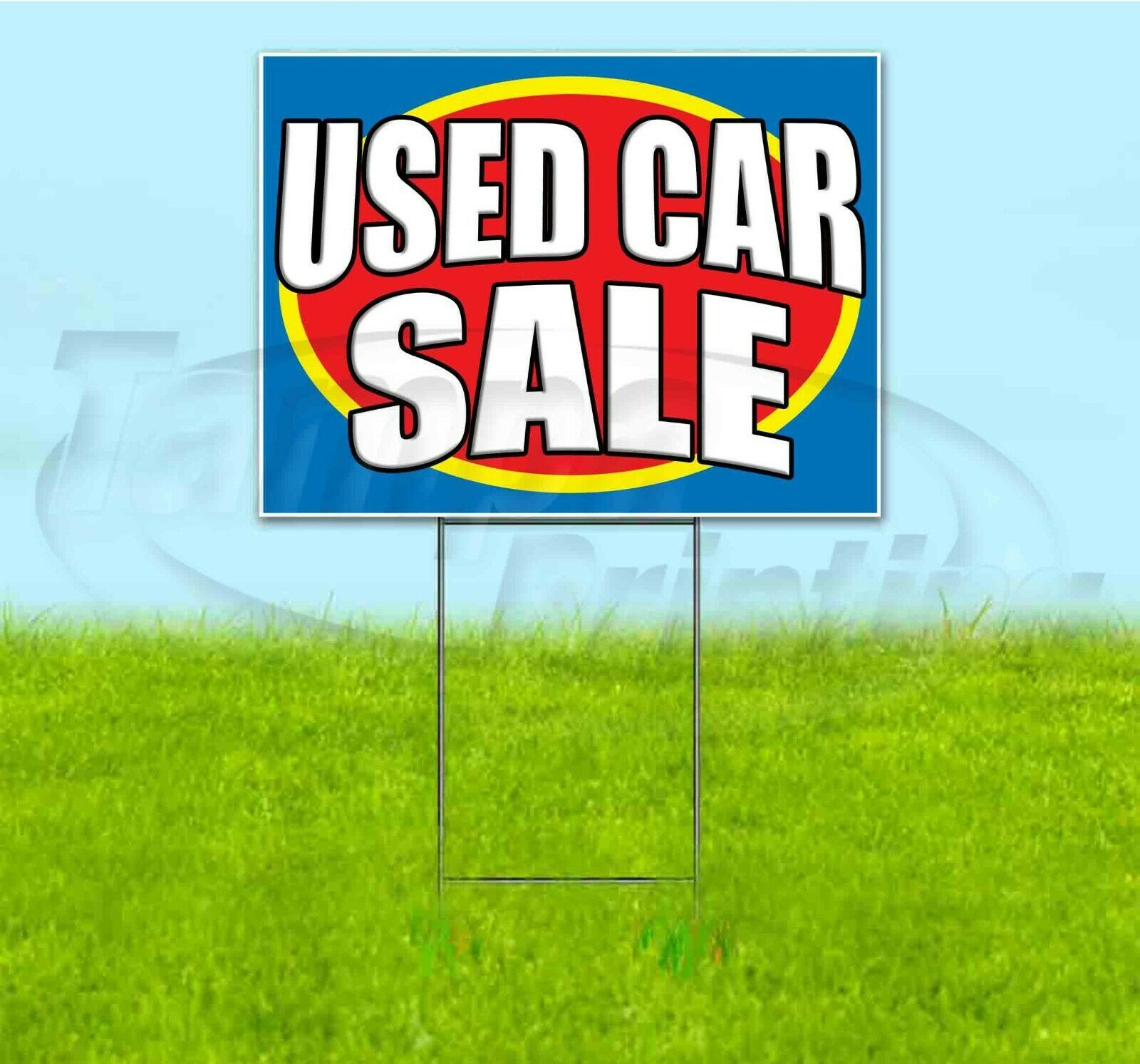 USED CAR SALE 18x24 Yard Sign WITH STAKE Corrugated Bandit BUSINESS ...