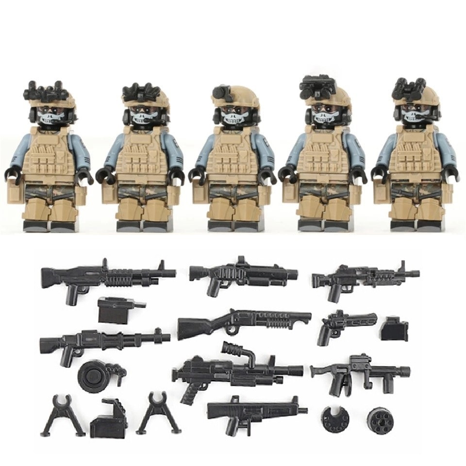 5pcs British Army Special Air Service (SAS) Minifigures Weapons ...