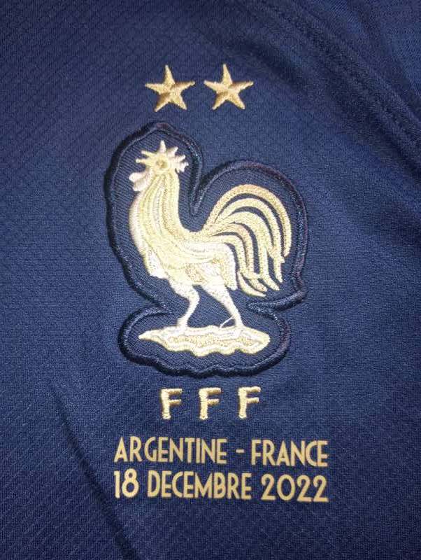 Kylian Mbappe France 2022 World Cup Qatar Final Stadium Blue Home Soccer Jersey - Soccer-World Cup