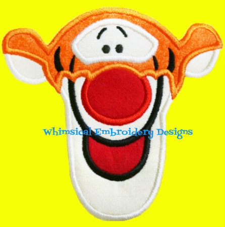 Tigger (Winnie the Pooh) Face Applique Machine Embroidery Designs ...