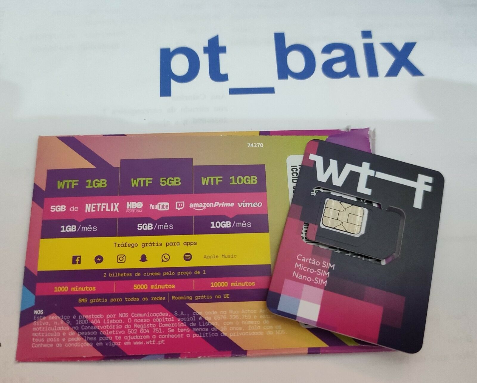 NOS Sim Card Portugal WTF Unlimited Social Media, Minutes, Data Free EU ...