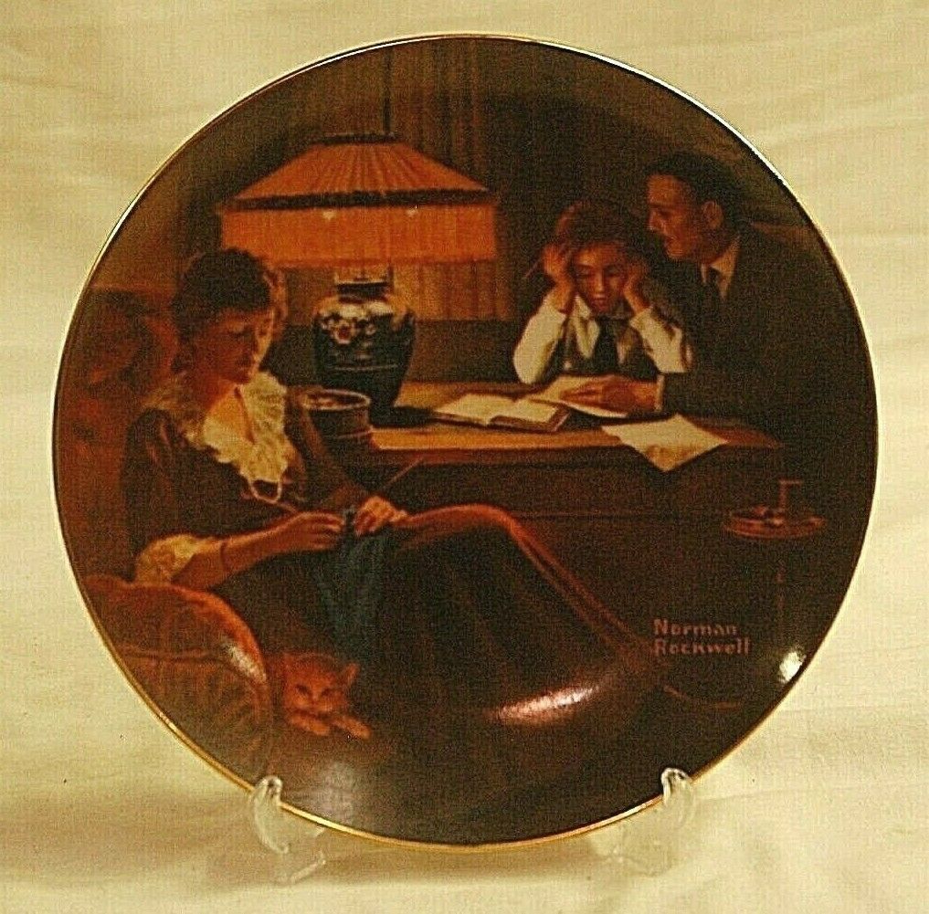 Norman Rockwell Father's Help Collector Plate Edwin M Knowles 7592K ... Norman Rockwell Father's Help Collector Plate Edwin M Knowles 7592K ...